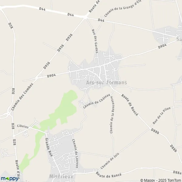 Plan Ars-sur-Formans : carte de Ars-sur-Formans (01480) et infos pratiques