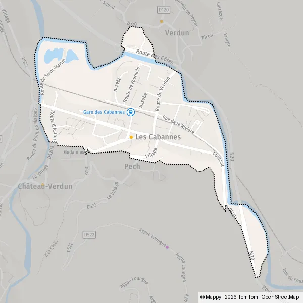 Plan Les Cabannes : carte de Les Cabannes (09310) et infos pratiques