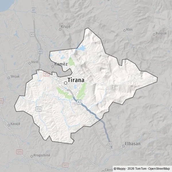 Plan Tirana : carte de Tirana (1010) et infos pratiques