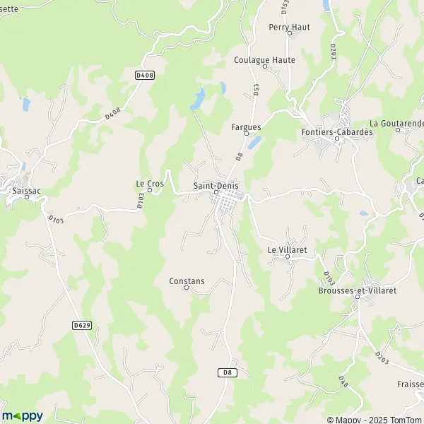 Plan Saint-Denis : carte de Saint-Denis (11310) et infos pratiques