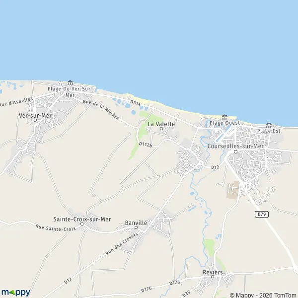 Plan Graye-sur-Mer : carte de Graye-sur-Mer (14470) et infos pratiques