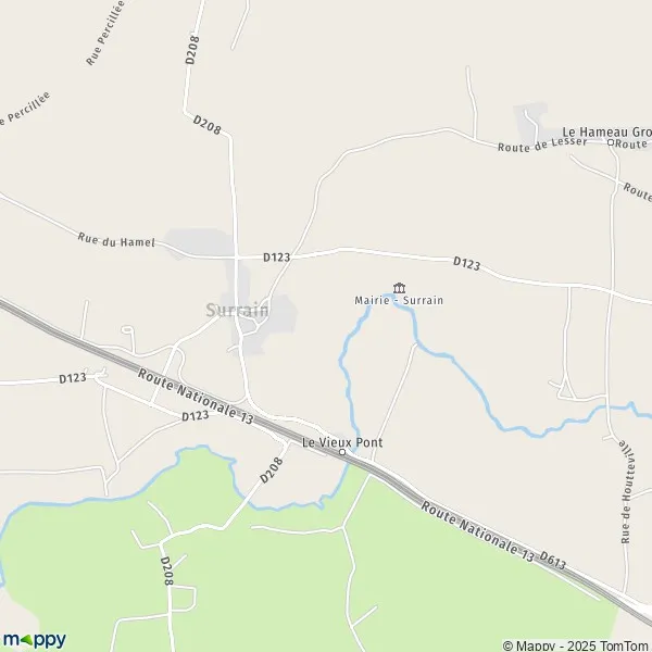 Plan Surrain : carte de Surrain (14710) et infos pratiques