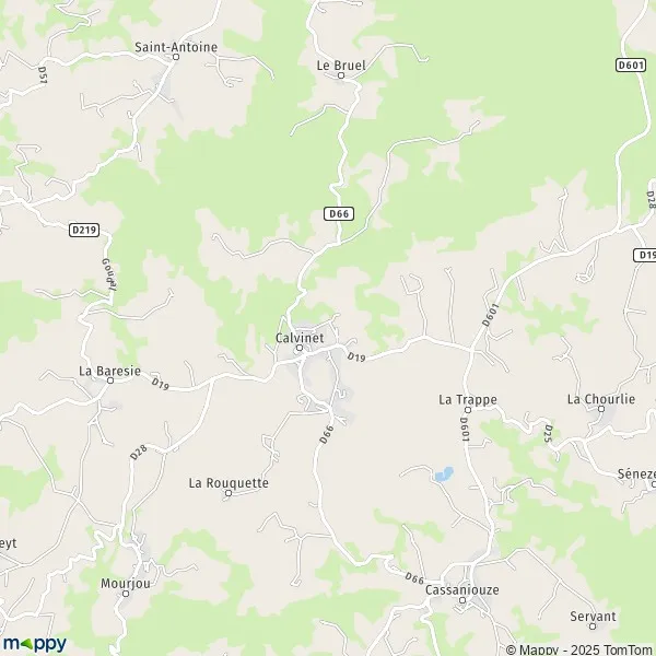 Plan Calvinet : carte de Calvinet (15340) et infos pratiques