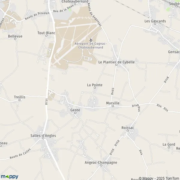 Plan Genté : carte de Genté (16130) et infos pratiques