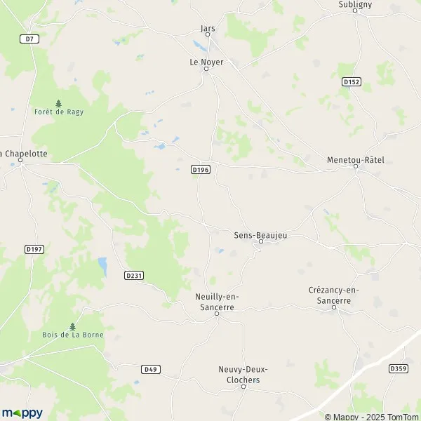 Plan Sens-Beaujeu : carte de Sens-Beaujeu (18300) et infos pratiques