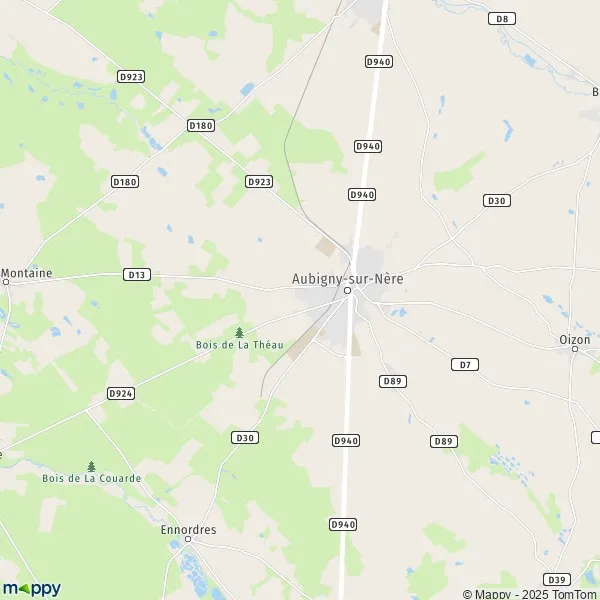 Plan Aubigny-sur-Nère : carte de Aubigny-sur-Nère (18700) et infos ...