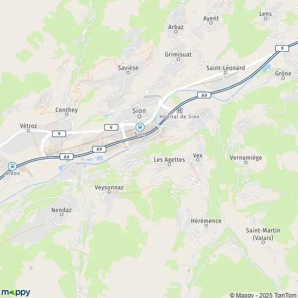 Plan Sion : carte de Sion (1950) et infos pratiques
