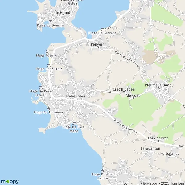 Plan Trébeurden : carte de Trébeurden (22560) et infos pratiques