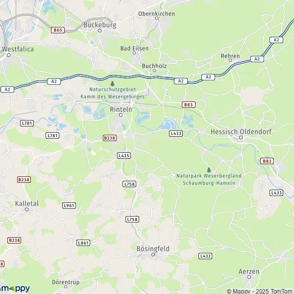 Plan Rinteln : carte de Rinteln (31737) et infos pratiques