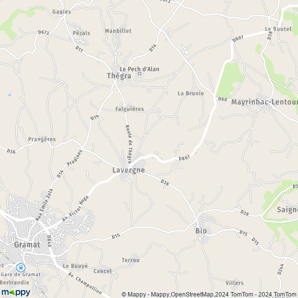 Plan Lavergne : carte de Lavergne (46500) et infos pratiques