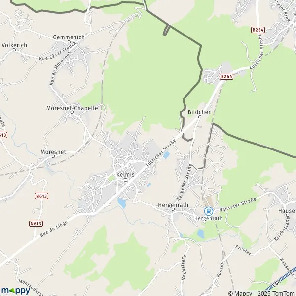 Plan La Calamine : carte de La Calamine (4720) et infos pratiques