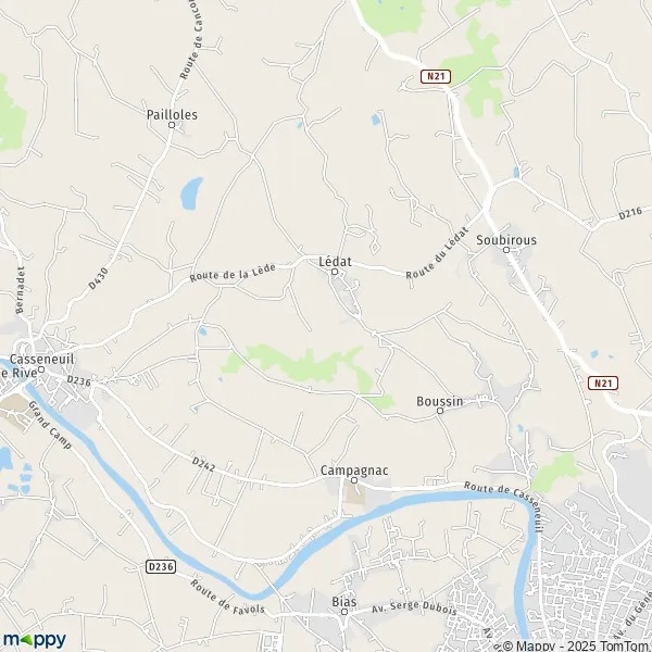 Plan Lédat : carte de Lédat (47300) et infos pratiques