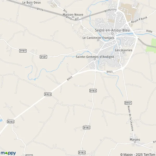 Plan Sainte-Gemmes-d'Andigné : carte de Sainte-Gemmes-d'Andigné, 49500 ...