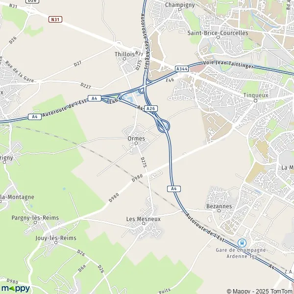 Plan Ormes : carte de Ormes (51370) et infos pratiques