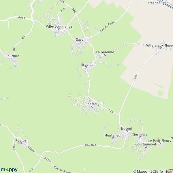 Plan Écueil : carte de Écueil (51500) et infos pratiques