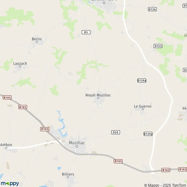 Plan Noyal-Muzillac : carte de Noyal-Muzillac (56190) et infos pratiques