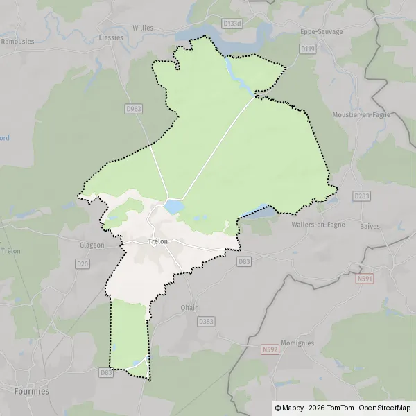 Plan Trélon : carte de Trélon (59132) et infos pratiques