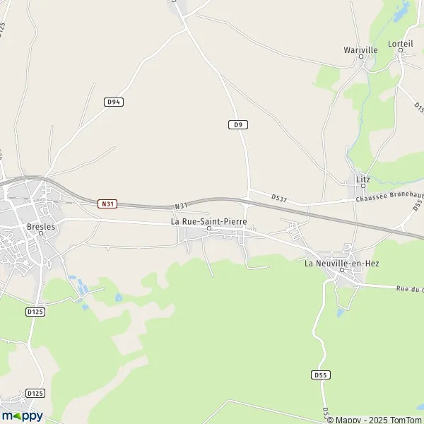 Plan La Rue-Saint-Pierre : carte de La Rue-Saint-Pierre (60510) et ...