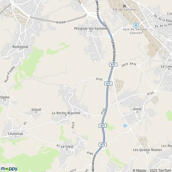 Plan La Roche-Blanche : carte de La Roche-Blanche (63670) et infos ...