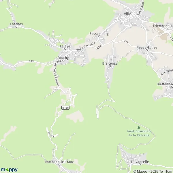 Plan Breitenau : carte de Breitenau (67220) et infos pratiques