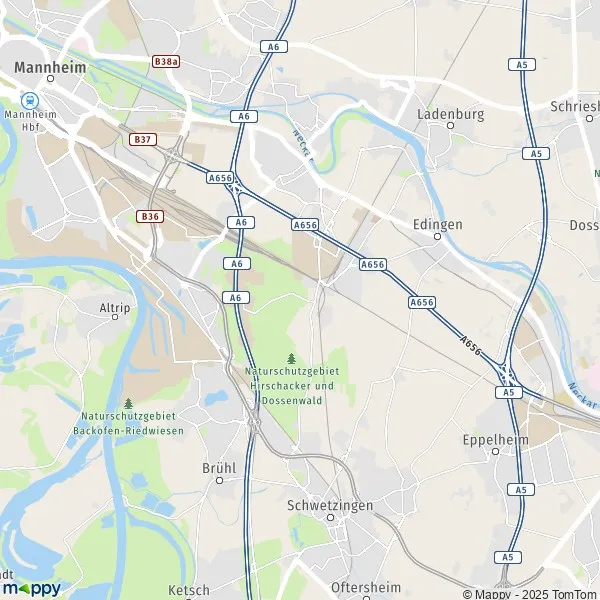 Plan Edingen : carte de Edingen, 68535 Edingen-Neckarhausen et infos ...