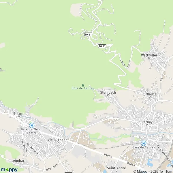 Plan Steinbach : carte de Steinbach (68700) et infos pratiques