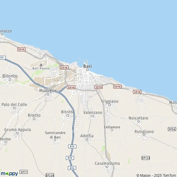 Plan Bari : carte de Bari (70121) et infos pratiques