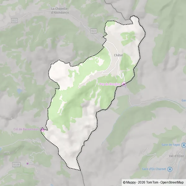 Plan Châtel : carte de Châtel (74390) et infos pratiques