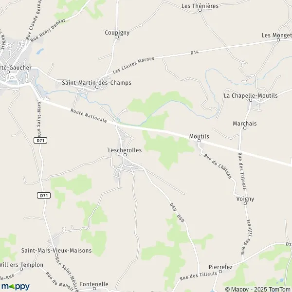 Plan Lescherolles : carte de Lescherolles (77320) et infos pratiques