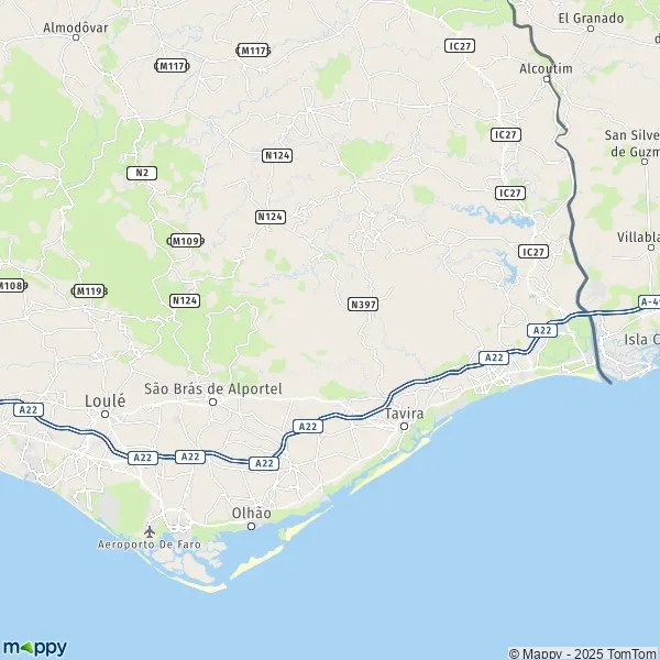 Plan Tavira : carte de Tavira (8800) et infos pratiques