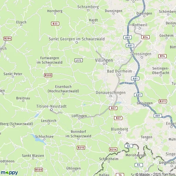 Carte Schwarzwald-Baar-Kreis : plan de Schwarzwald-Baar-Kreis et infos ...