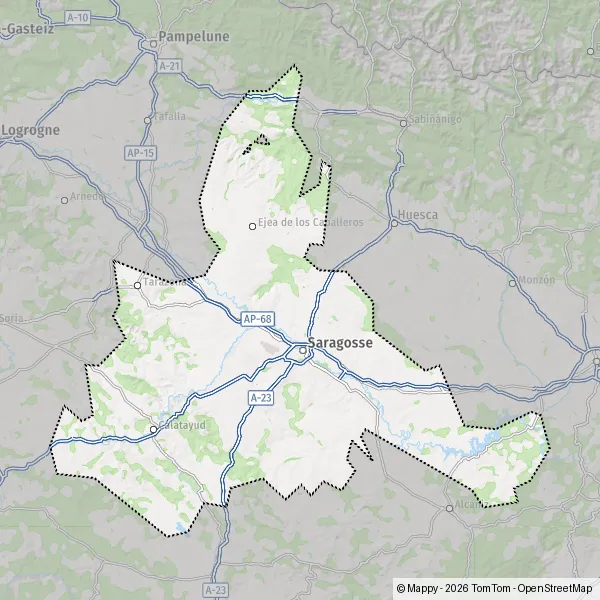 La carte du département Saragosse