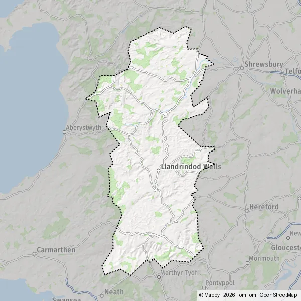 Carte Powys : plan de Powys et infos pratiques - Mappy