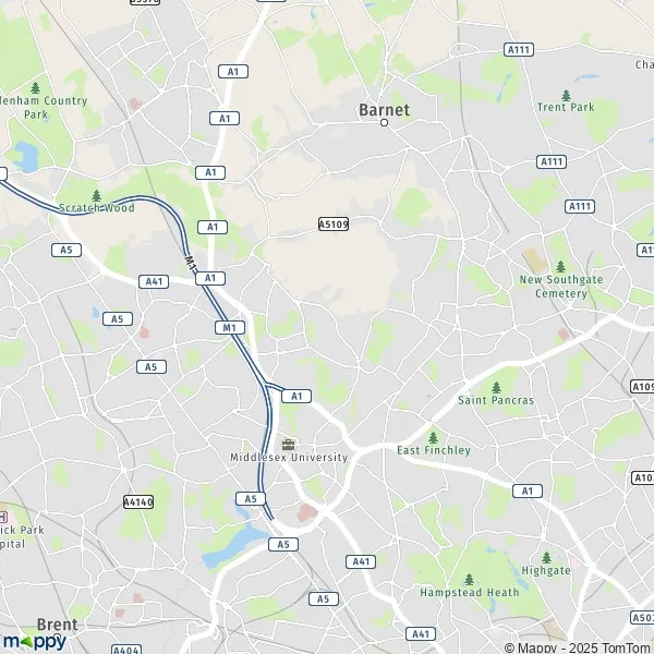 Plan Barnet : carte de Barnet (EN4 0) et infos pratiques