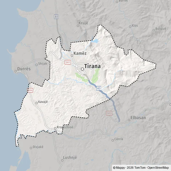 Carte Tirana : plan de Tirana et infos pratiques - Mappy